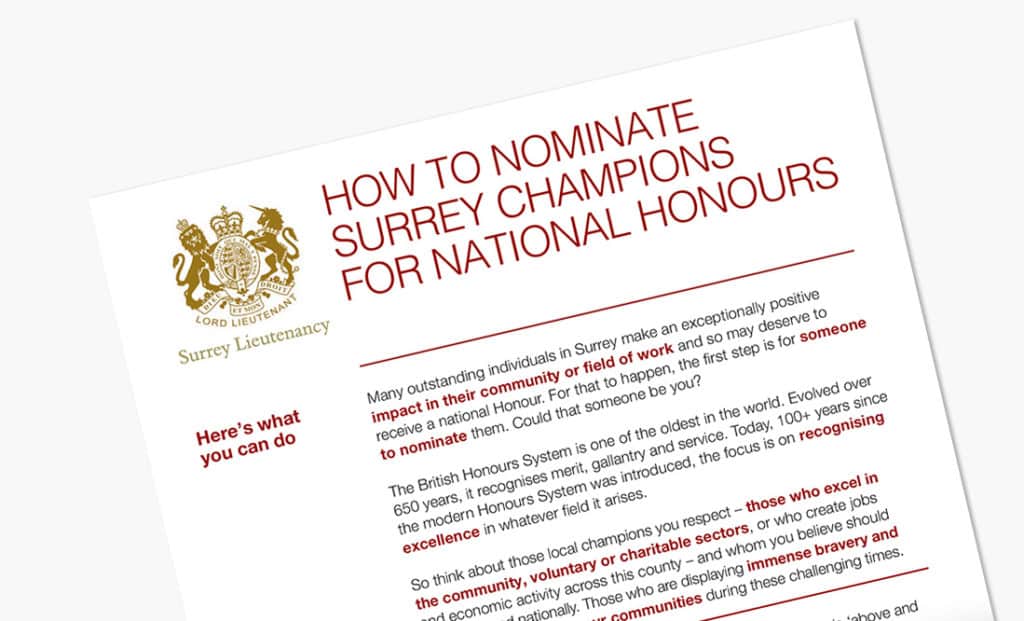 The Honours System - Surrey Lieutenancy