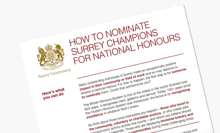 The Honours System - Surrey Lieutenancy