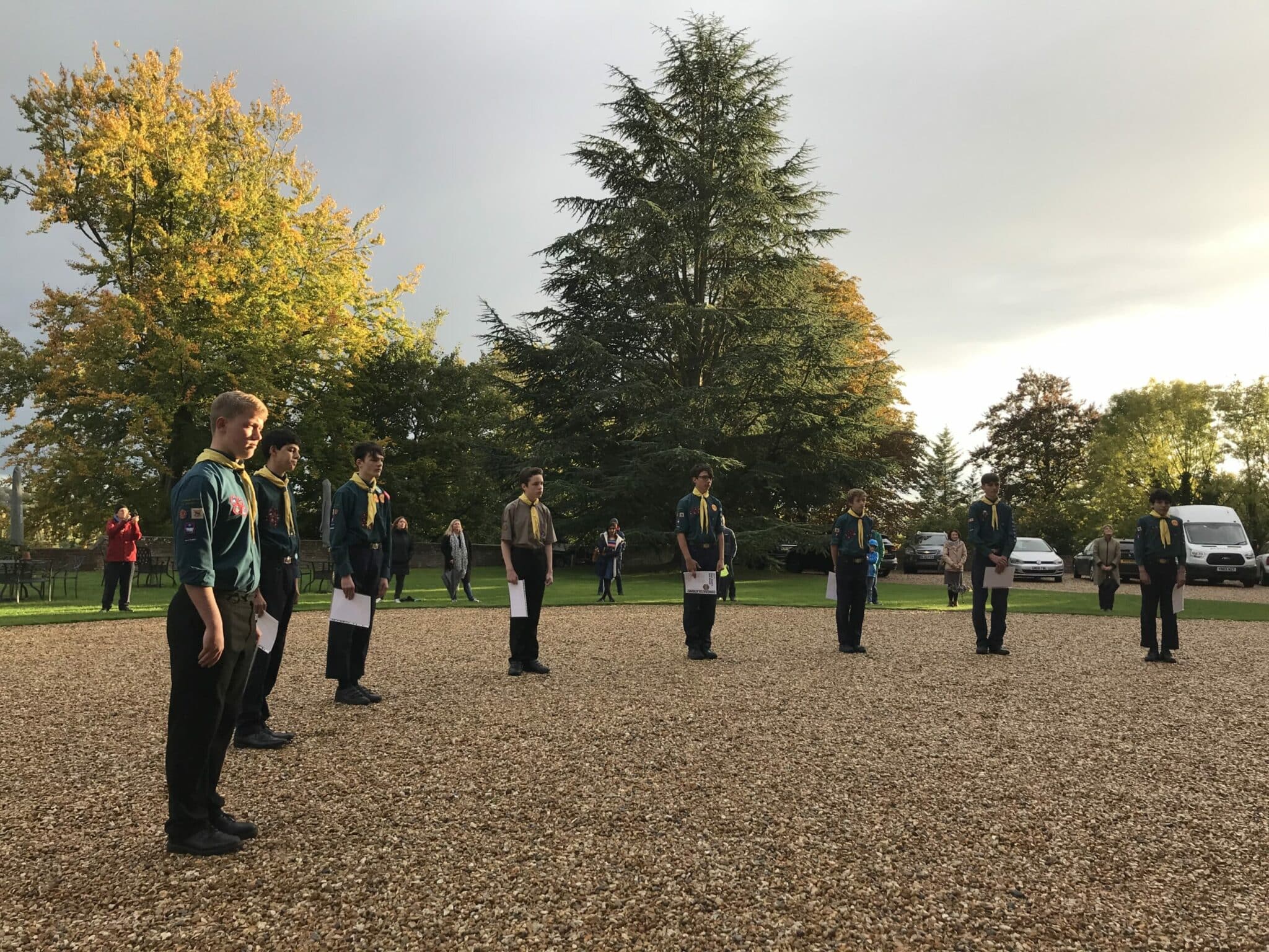 Farnham scouts celebrate socially distanced conferment of Chief Scouts ...
